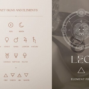 Zodiac Signs and Horoscope Design Kits: Golden & Purple Premade Logo ...