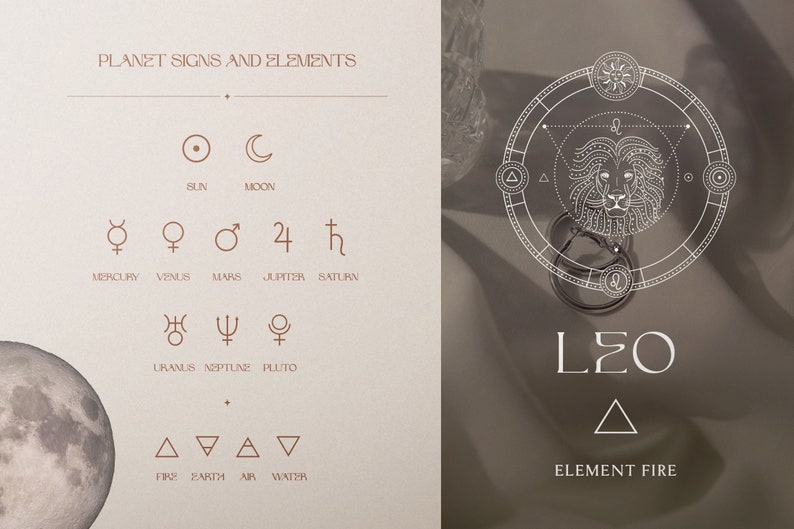 Zodiac Signs and Horoscope Design Kits: Golden & Purple Premade Logo ...