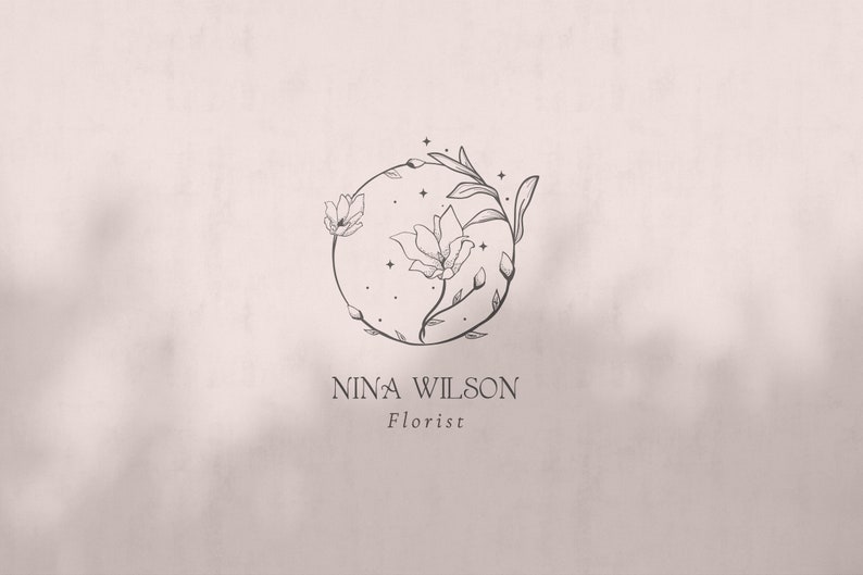 Premade Moon Flower Brand Logo Design for Blog or Small - Etsy