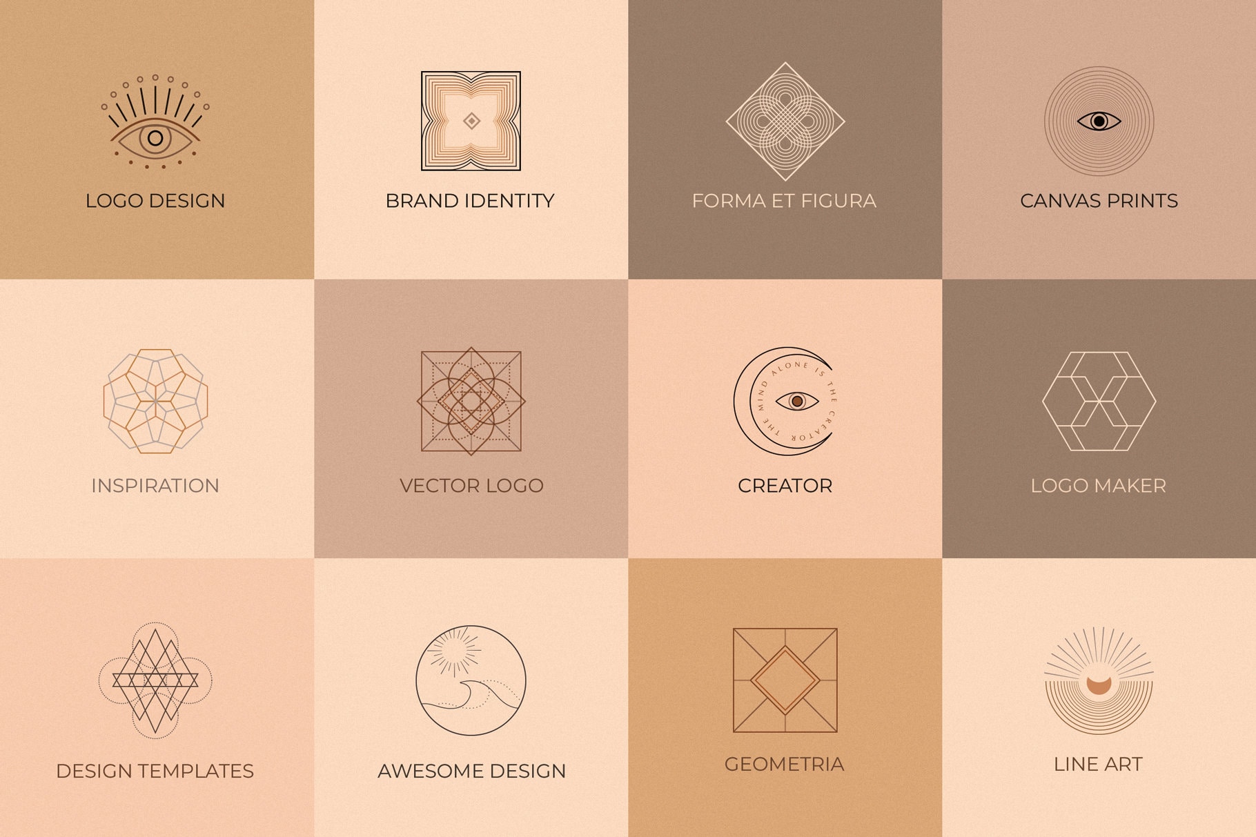Forms, Shapes Vector Logo Elements. Geometric Forms and Shapes, Vector ...