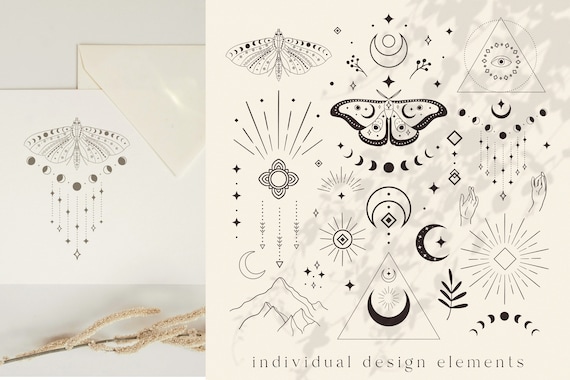 Divine Logo Elements. Illustrations. Esoteric Mystic Symbols. | Etsy