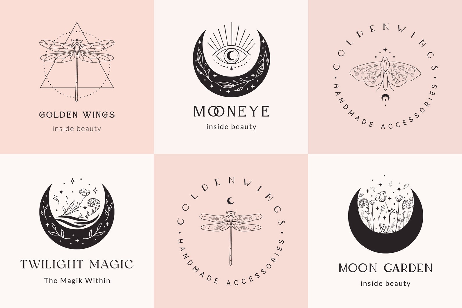 Premade Logo Designs Collection. Black Option. Esoteric Mystic - Etsy