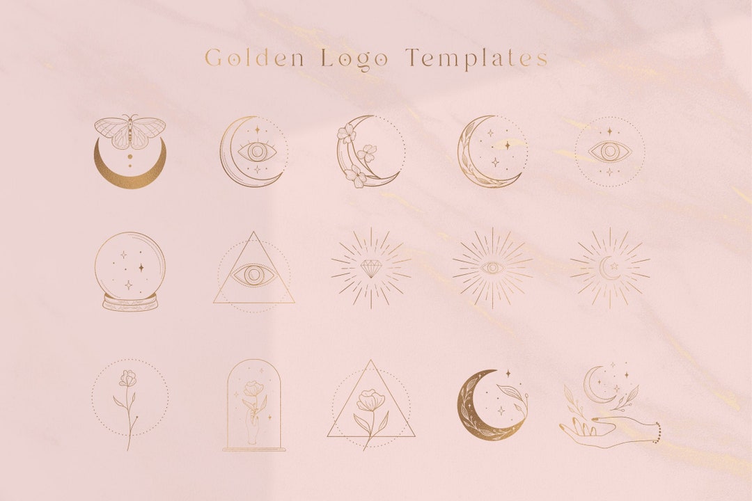 Golden Logo Designs Illustrations. Social Media, Professional Branding ...