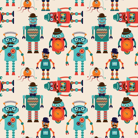 Vintage Robots Wallpaper