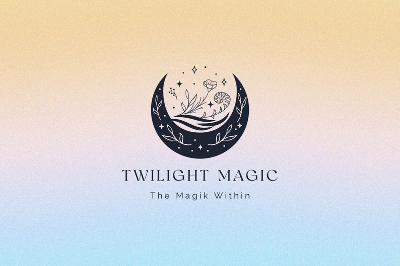 Premade Moon Brand Logo Design for Blog or Small Business, Line Art ...