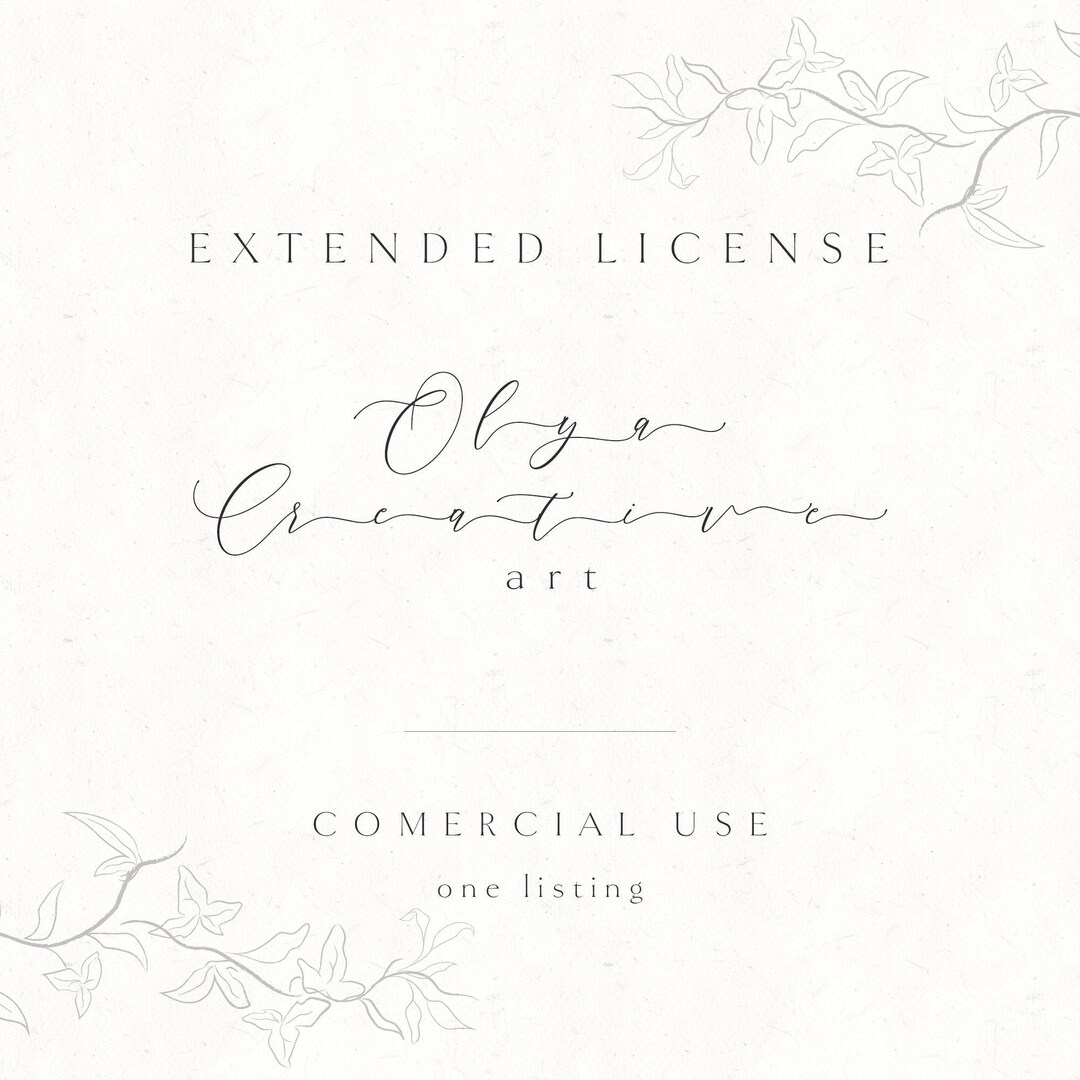 The Extended Commercial License - Etsy