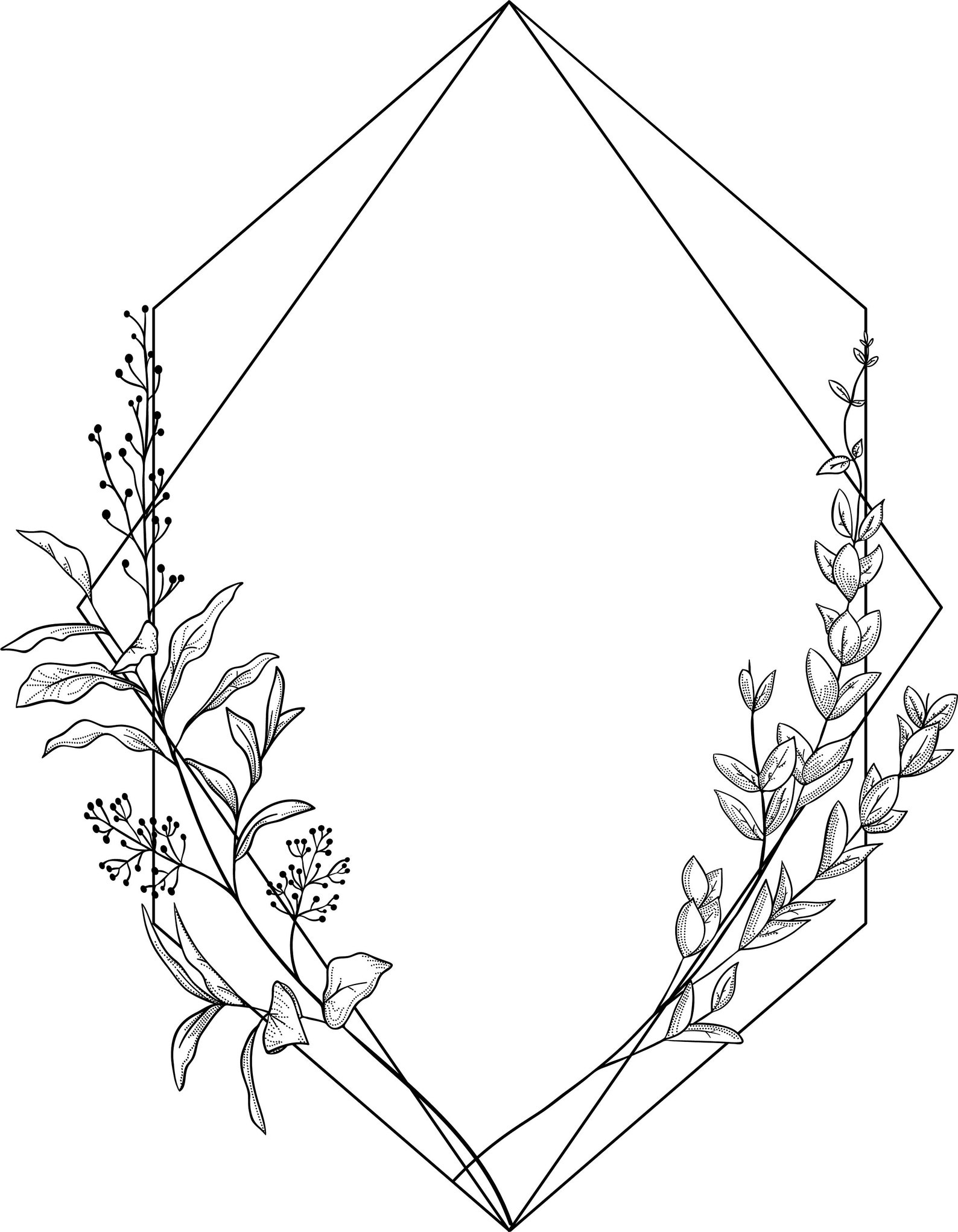 Geometric Vector Floral Frames and Dividers. SVG, EPS, PNG. Round, Oval ...