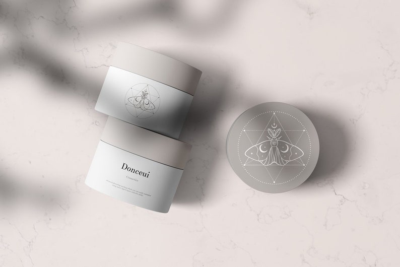 White Logo Designs Illustrations. Premade Logo. Tattoo. Sun | Etsy