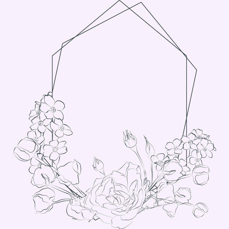 Geometric Vector Floral Frames. SVG, EPS, PNG. Round, Oval, Triangle ...