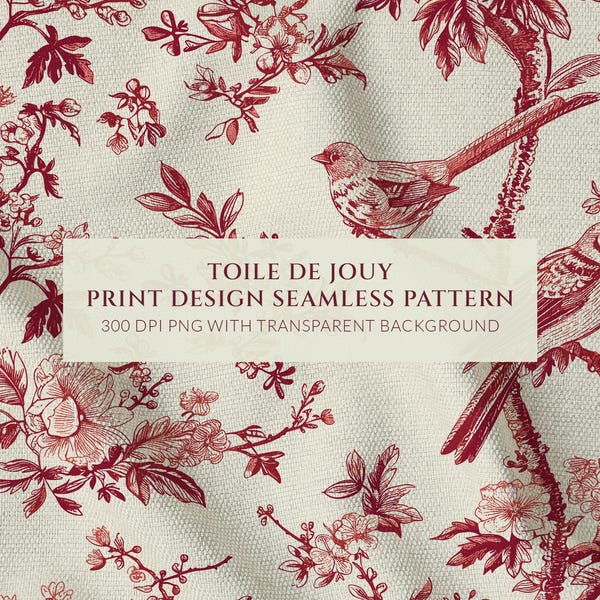 Red Toile Wallpaper - Etsy