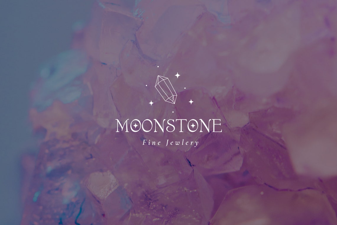 Premade Moonstone Fine Jewelry Brand Logo Design for Blog or | Etsy