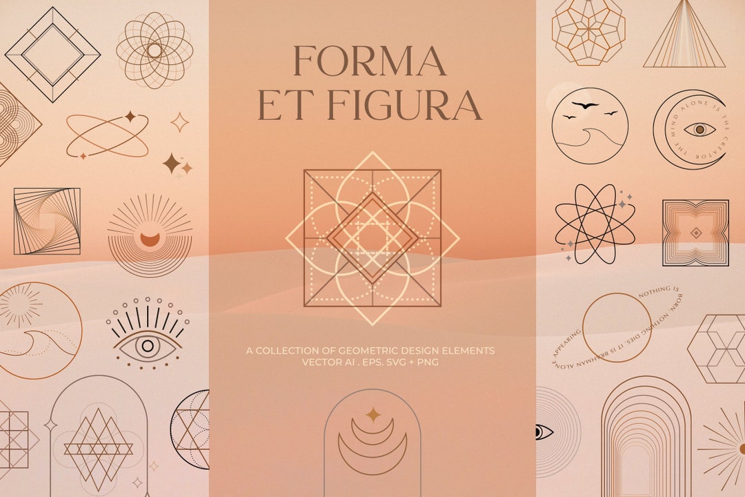 Forms, Shapes Vector Logo Elements. Geometric Forms and Shapes, Vector ...