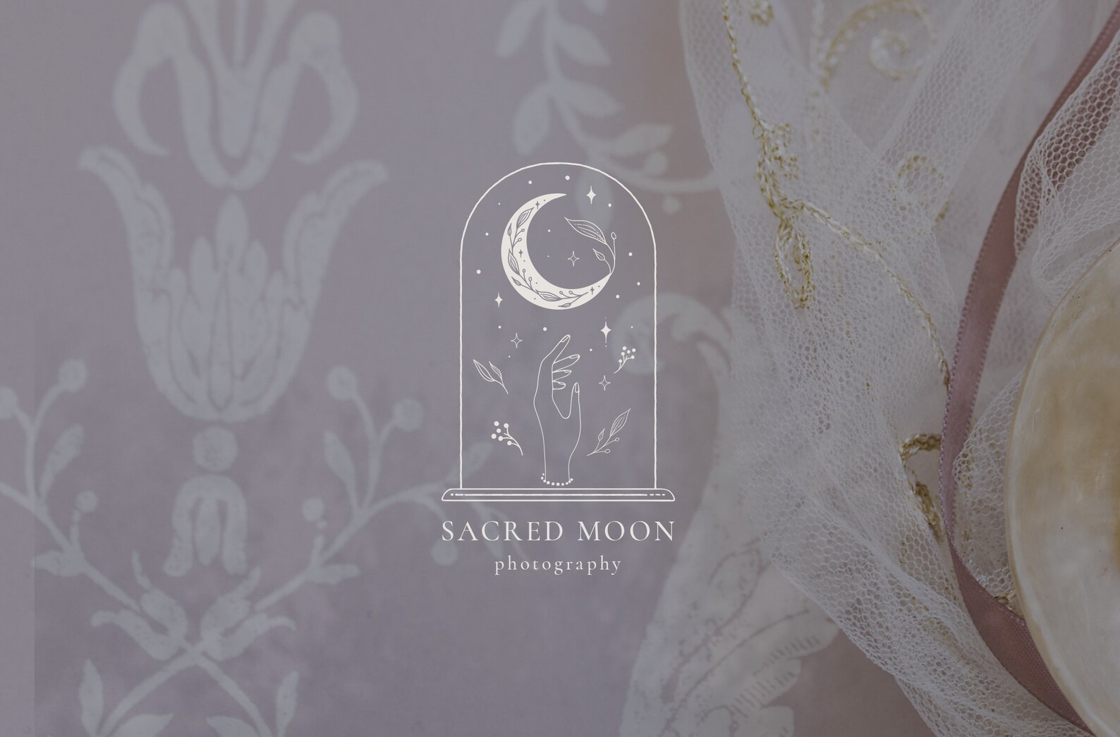 Premade Moon Brand Logo Design for Blog or Small Business, Line Art ...