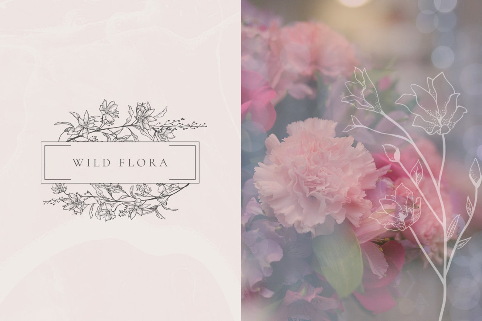 Floral Monogram Logo Collection: Floral Logo Font SVG - Etsy
