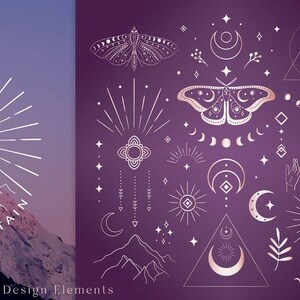 Divine Logo Design Elements. Esoteric Mystic Symbols: Eyes, Stars, Moon ...