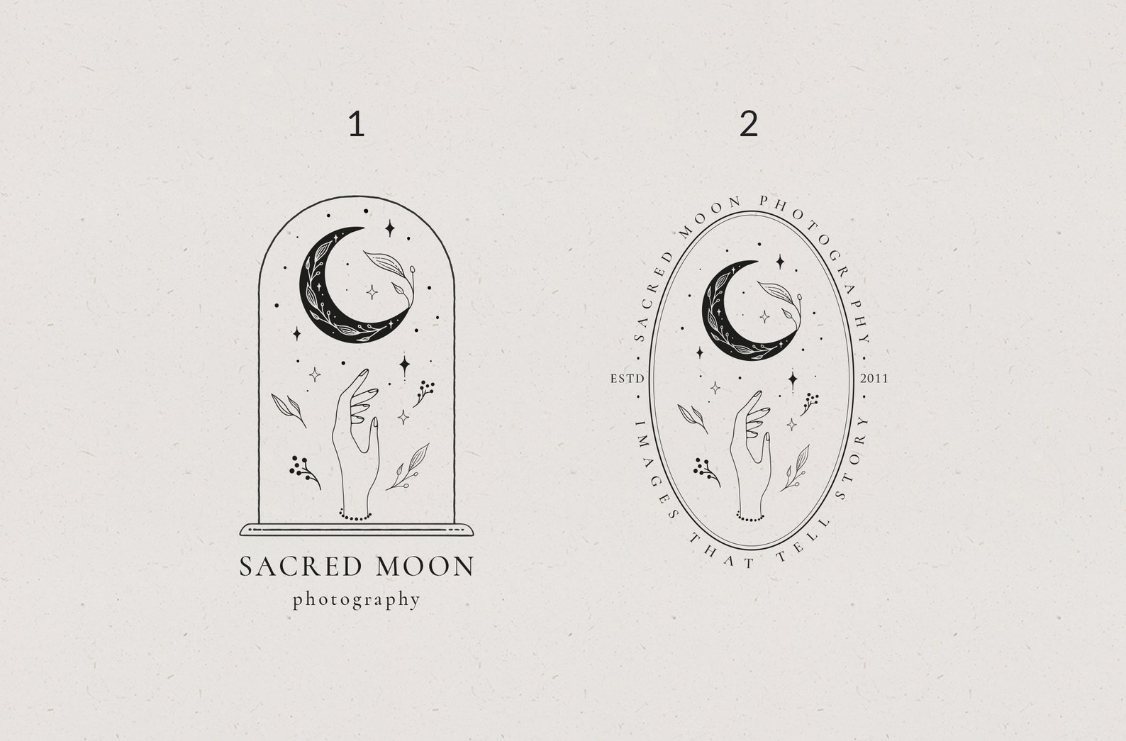 Premade Moon Brand Logo Design for Blog or Small Business, Line Art ...