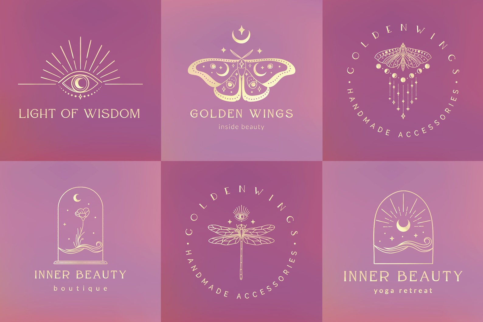 Premade Logo Designs. Esoteric Mystic and Floral Symbols: | Etsy