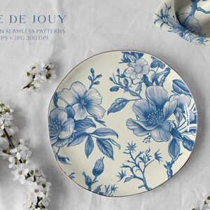Toile De Jouy Print Design Seamless Patterns. Vintage Classic Charm ...