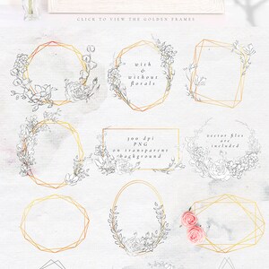 Collection of Hand Drawn Florals & Patterns, Watercolor Shapes ...