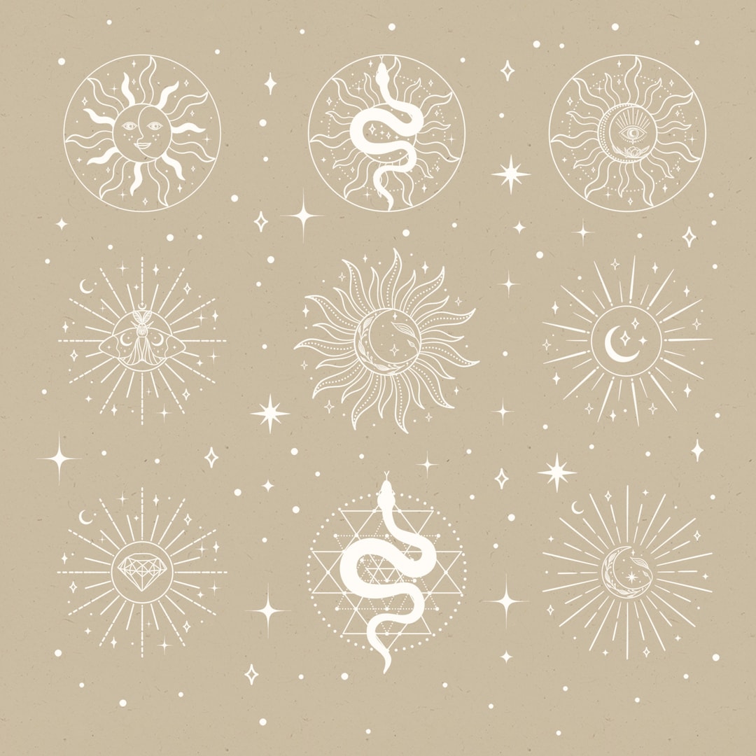 Sun Moon Logo Designs Vector Illustrations. Social Media, Professional ...