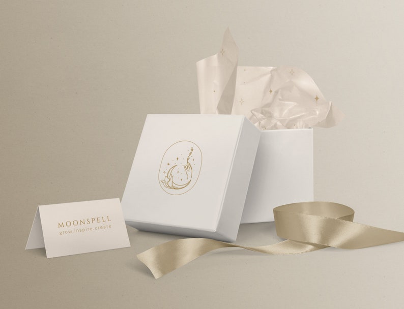 Premade Moon Brand Logo and Packaging Design for Blog or Small | Etsy