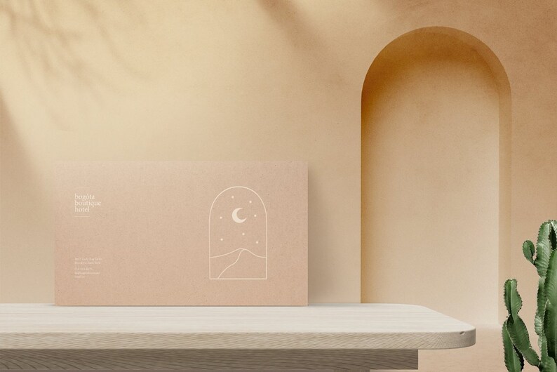 White Color Bohemian Modern Arch Logo Designs Collection. - Etsy