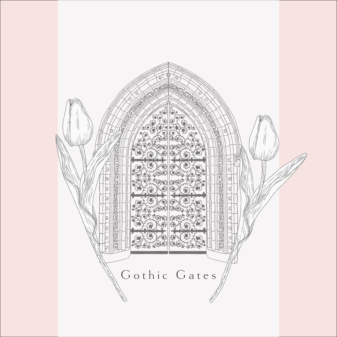 Hand-drawn Gothic Gates Windows. Logo Templates. Floral | Etsy