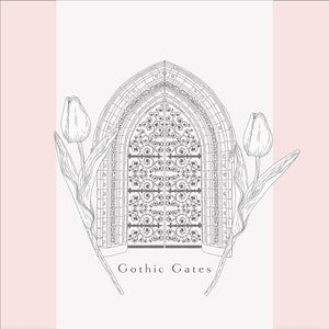 Hand-drawn Gothic Gates, Windows. Logo Templates. Floral, Vintage, DIY ...