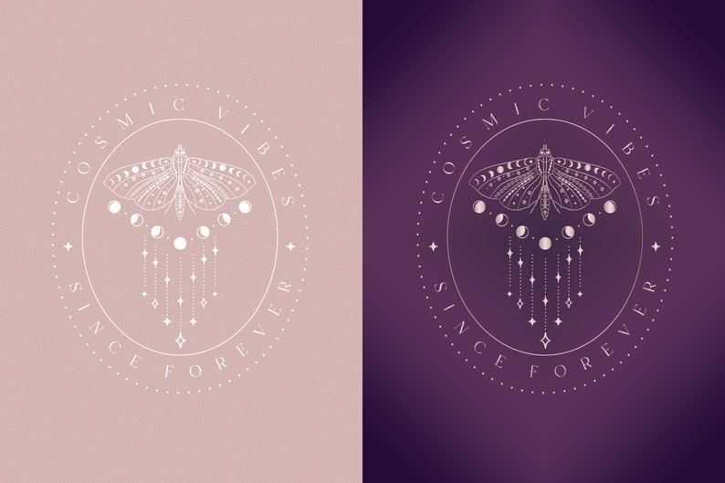 Premade Cosmic Vibes Brand Logo Design for Blog or Small | Etsy
