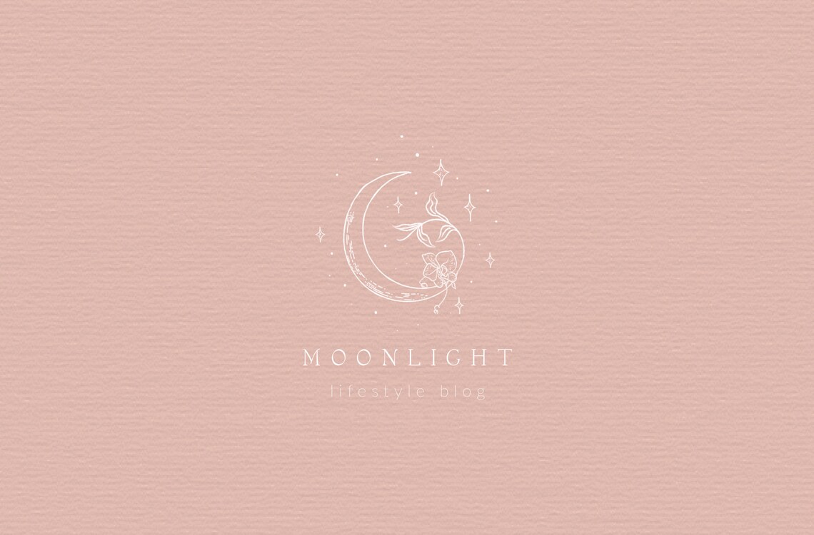Premade Moon Brand Logo Design for Blog or Small Business - Etsy