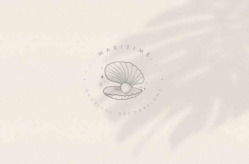 Seashell Premade Brand Logo Design for Small Business, Line Art Logo ...