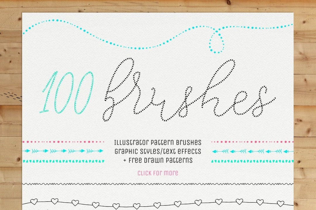 100 Pattern Brushes + 9 Graphic Styles. Huge Pack of More Than 110 Hand ...