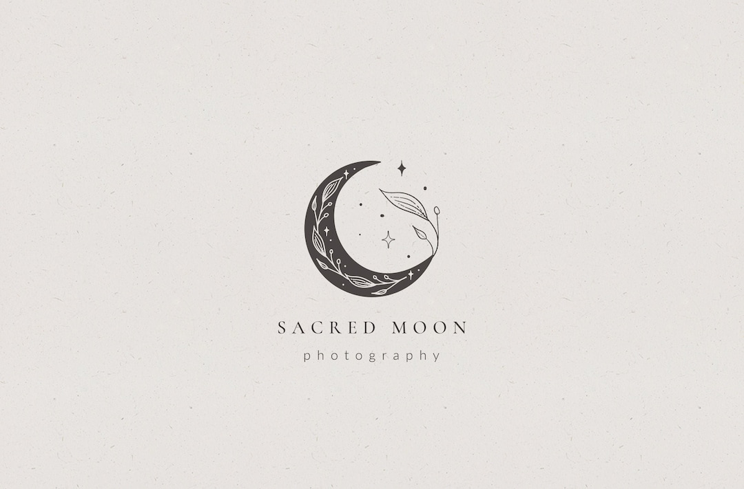 Premade Moon Brand Logo Design for Blog or Small Business, Line Art ...