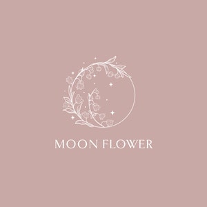 Premade Moon Flower Brand Logo Design for Blog, Business. Bohemian ...