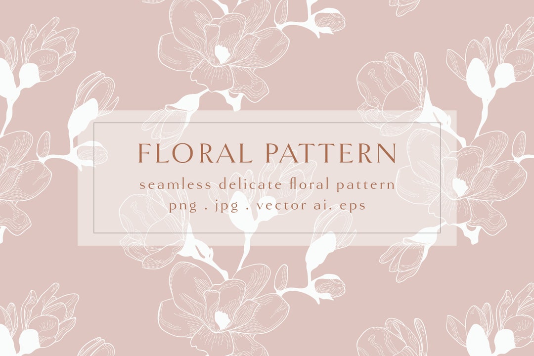 Delicate Hand Drawn Colorful Floral Seamless Background Pattern With ...