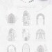 Hand-drawn Gothic Gates Windows. Logo Templates. Floral - Etsy