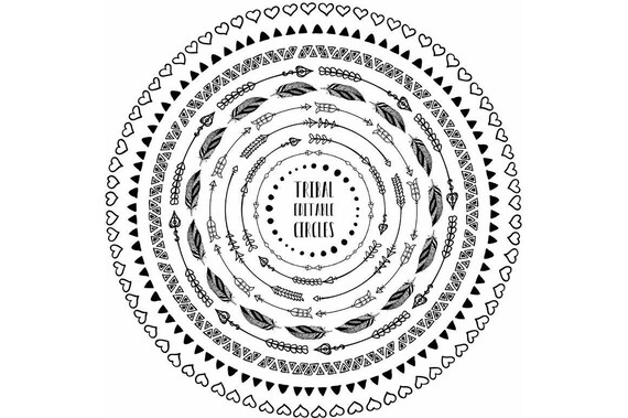 Aztec Pattern Black And White Circle