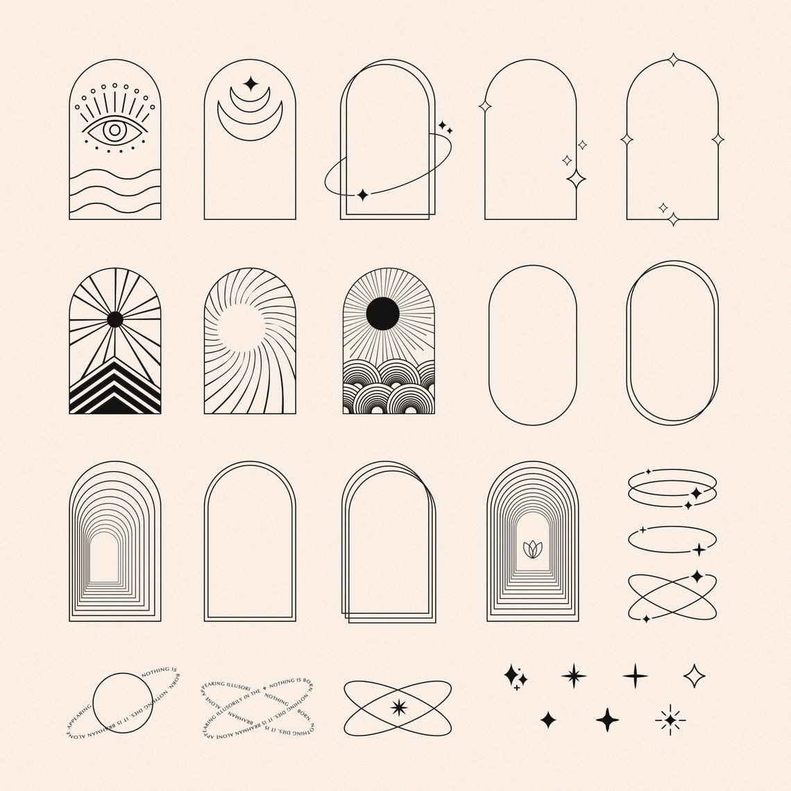 Forms, Shapes Vector Logo Elements. Geometric Forms and Shapes, Vector ...