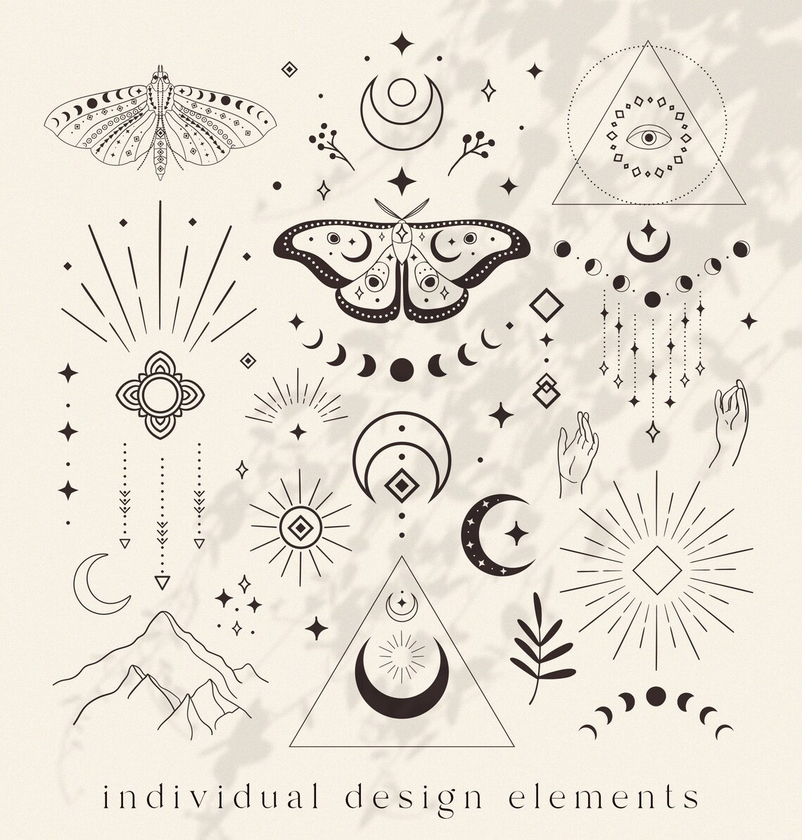Divine Logo Elements. Illustrations. Esoteric Mystic Symbols. Eyes ...
