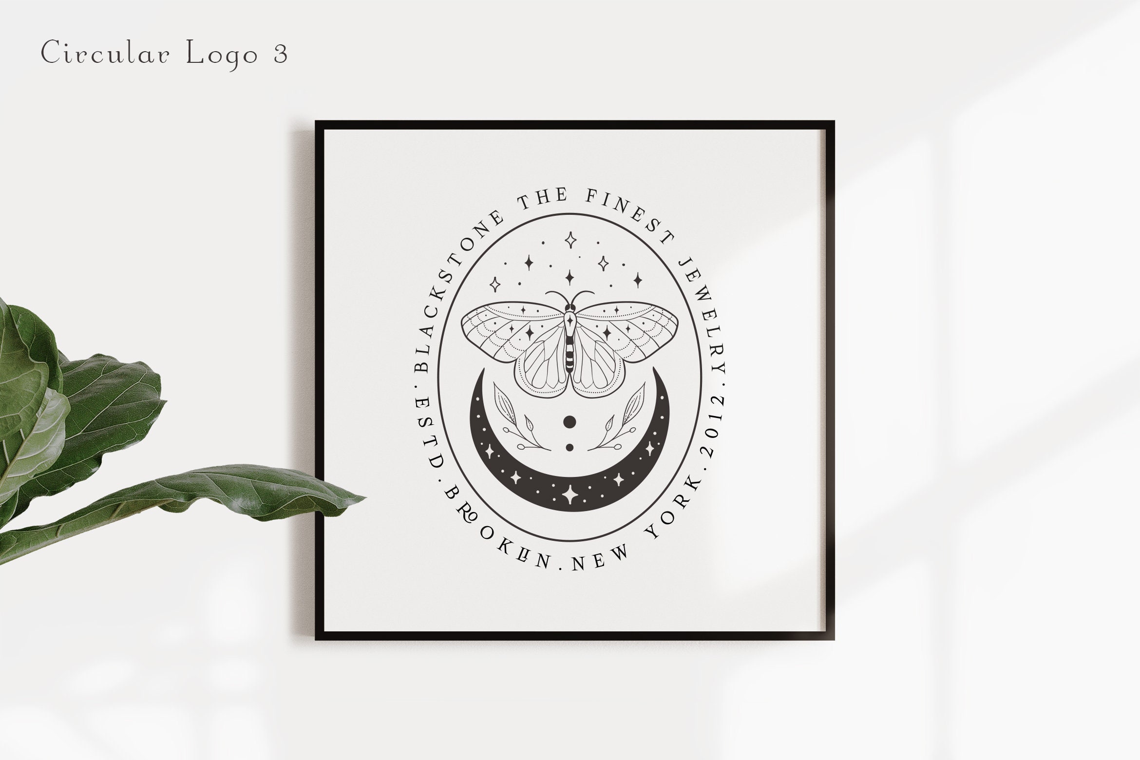 Premade Moon Butterfly Brand Logo Design for Blog or Small | Etsy