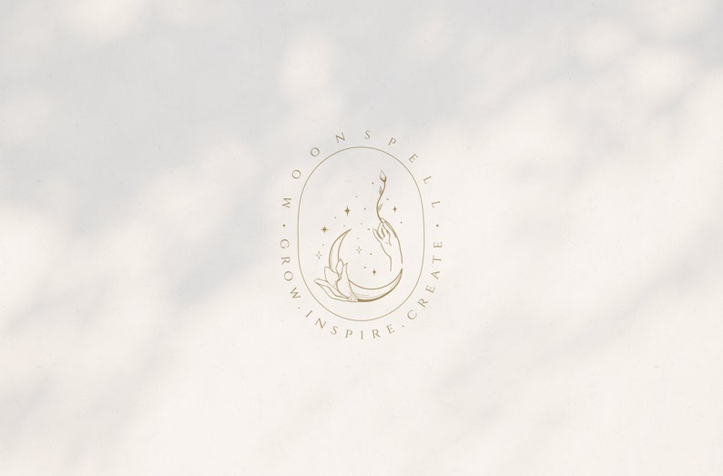 Premade Moon Brand Logo and Packaging Design for Blog or Small Business ...