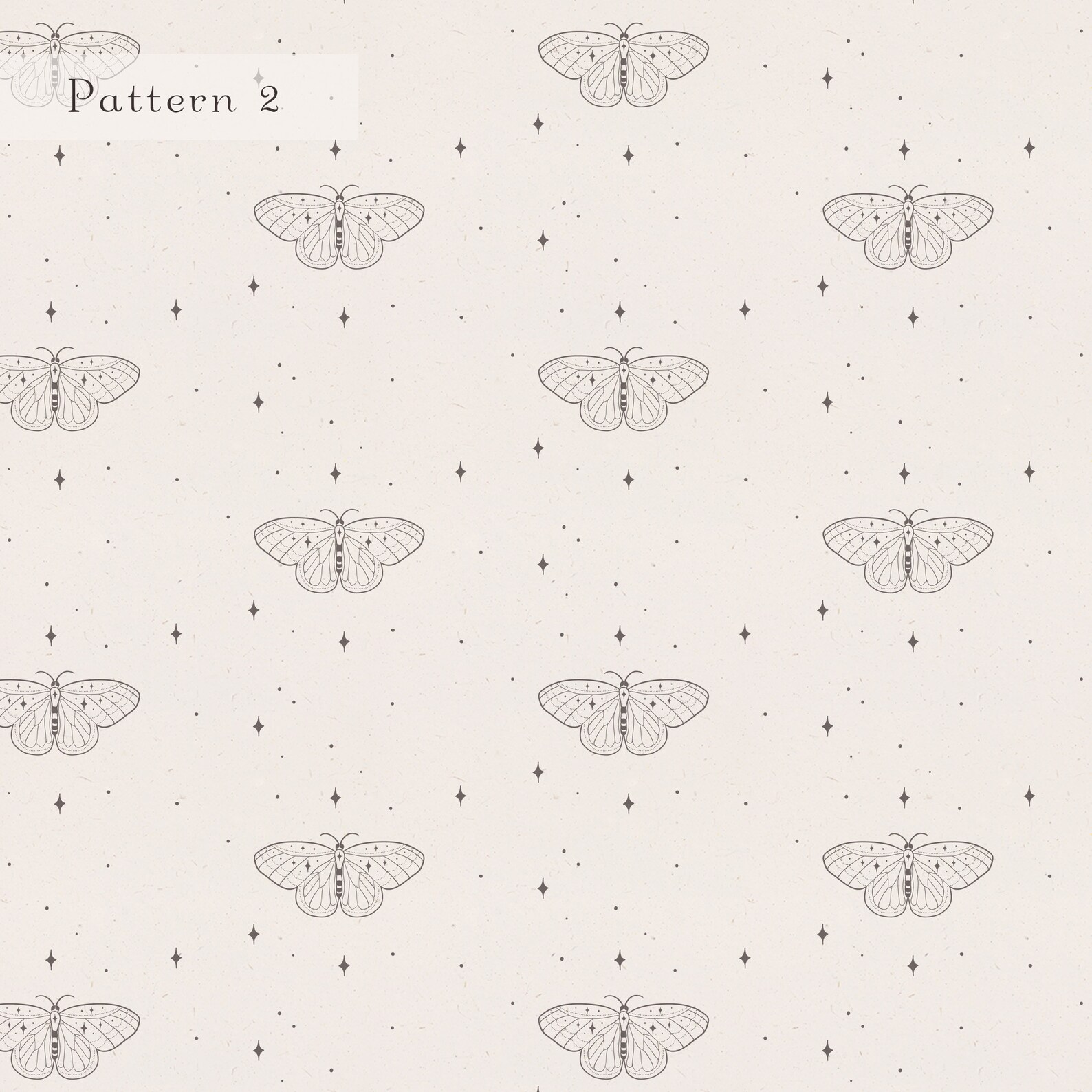 Moon Butterfly Brand Pattern Design for Small Business, Line Art Nature ...