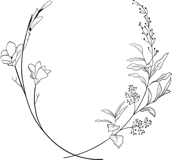 Hand Drawn Delicate Floral Bundle floral leaves and branches svg ...