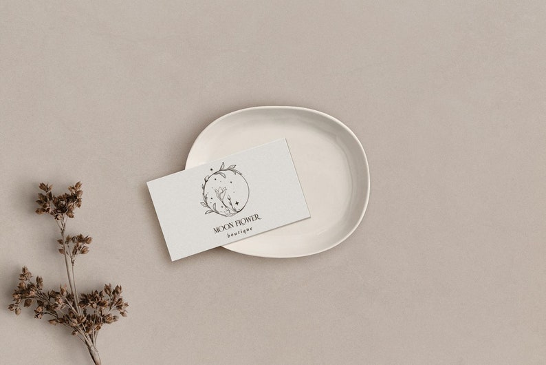 Premade Moon Flower Brand Logo Design for Blog or Small - Etsy