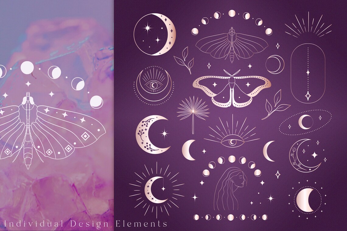 Abstract Mystic Logo Designs. Esoteric Symbols: Eyes, Stars, Moon ...