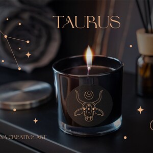Taurus Zodiac Sign Logo Branding Design Kit. Premade Mystic Astrology ...
