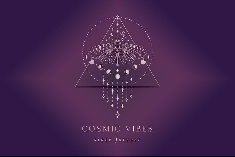 Divine Beauty Pre-made Logo. Esoteric Mystic Symbols: Eyes, Stars, Moon ...