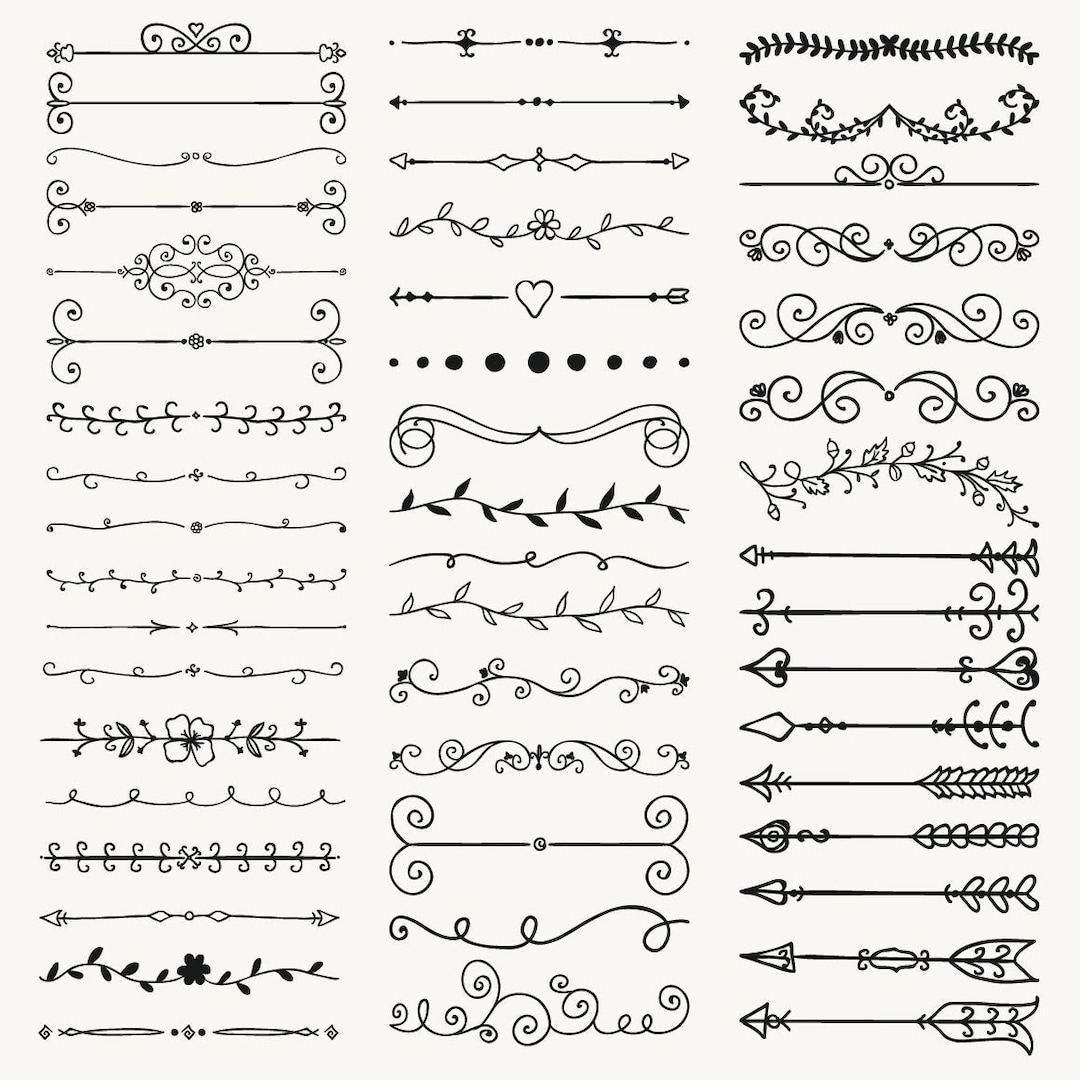Hand Drawn Dividers, Arrows ~ Vector Eps, Ai, Png, Psd - Etsy