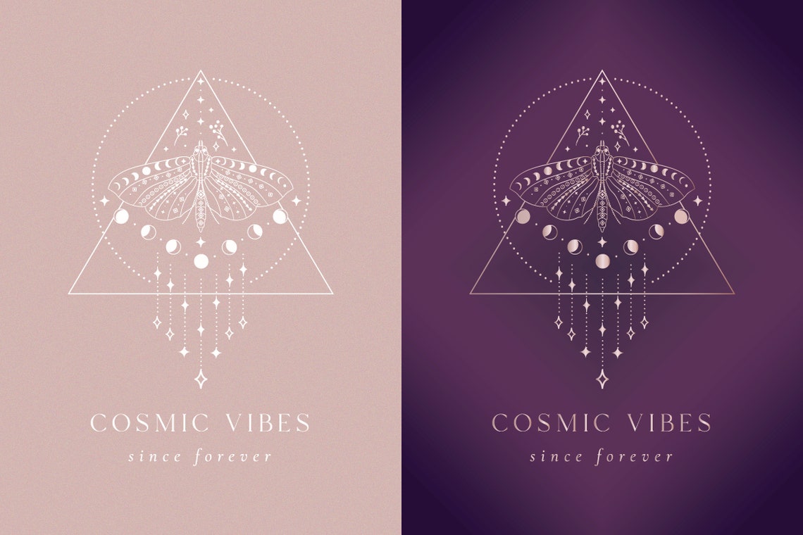 Premade Cosmic Vibes Brand Logo Design for Blog or Small | Etsy