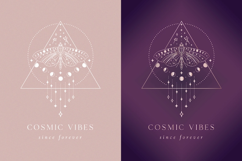 Premade Cosmic Vibes Brand Logo Design for Blog or Small | Etsy